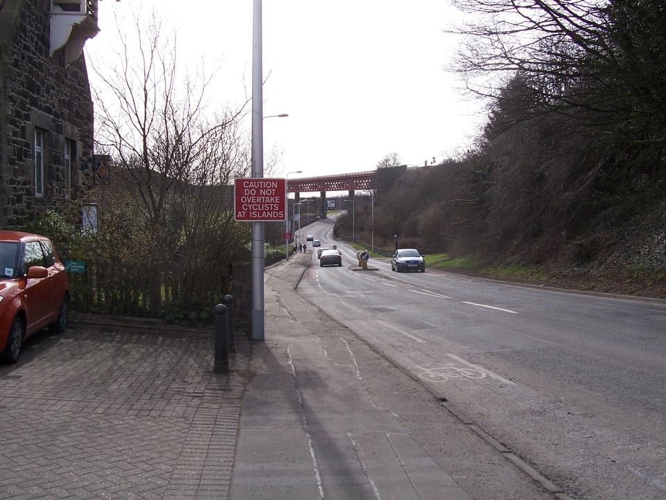 Input: Trafic splitters/ islands create hazard for peo... | Stirling ...